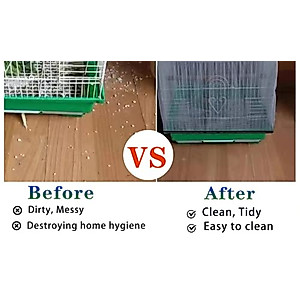 Bird Cage Seed Catcher Mesh Skirt Cover for Parrot Bird Cage Cover Seeds Guard Dust-Proof Universal Birdcage Accessories, Prevent Scatter and Mess, Light and Breathable Fabric (Black)