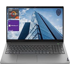 Lenovo ThinkBook 15 G3 Business Laptop, 15.6" FHD IPS Display, AMD Ryzen 7 5700U, 24GB RAM, 512GB PCIe SSD, Webcam, Fingerprint Reader, Backlit Keyboard, Wi-Fi 6, Windows 11 Pro, Grey