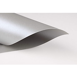 Silver Metallic Paper - 100-Pack Silver Shimmer Paper, Paper Crafting Supplies, Perfect for Flower Making, Ticket, Invitation, Stationery, Scrapbook Use, Printer Friendly, 120 GSM, 8.5 x 11 Inches