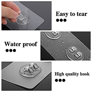 8 Pack Shower Caddy Adhesive Replacement, Adhesive Shower Hooks Strong Adhesive Wall Hooks Waterproof Adhesive Hooks for Shower Caddy, No Drilling