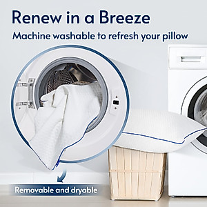 viewstar Shredded Memory Foam Pillows Queen Size Set of 2, Adjustable Firm Pillows for Side Back Stomach Sleepers, Bed Pillows with Washable Removable Cover 19"x 28"