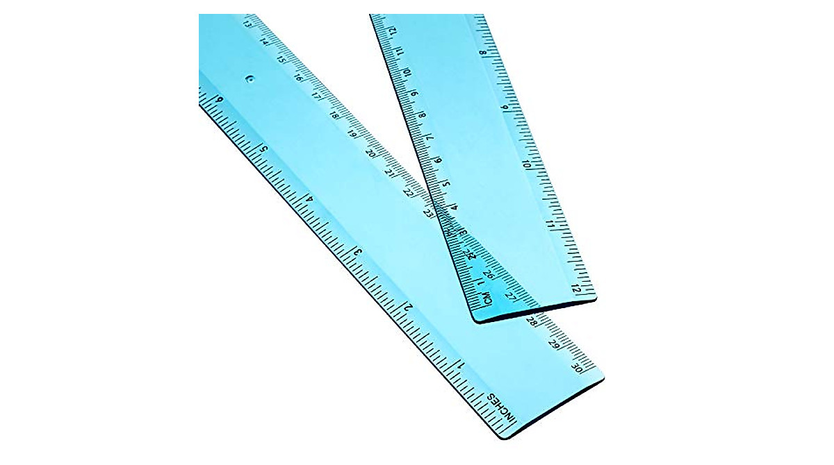 2 Pack Plastic Ruler Straight Ruler Plastic Measuring Tool for Student ...