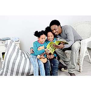 XL Stuffed Animal Storage Bean Bag Chair by mylola | Premium Quality Cotton Canvas Cover | Kids Soft Toy Organizer fits 200L | Makes Comfy Lounger