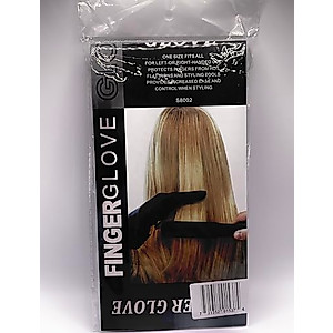 Stilnati Heat Resistant Gloves for Hair Styling Curling, for Barber, Hair Straightening, Keratin Treatment, Curling, Flat Iron, 3 Fingers Glove Hairdressing, Hand Protective Glove, Black, 1 Pcs