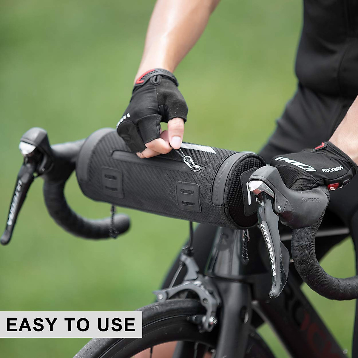 ROCKBROS Bike Handlebar Bag Front Frame Bag Bike Basket Storage Bag Bicycle Top Tube Bag Lightweight with Shoulder Straps for Road Mountain Bike Cycling Travel