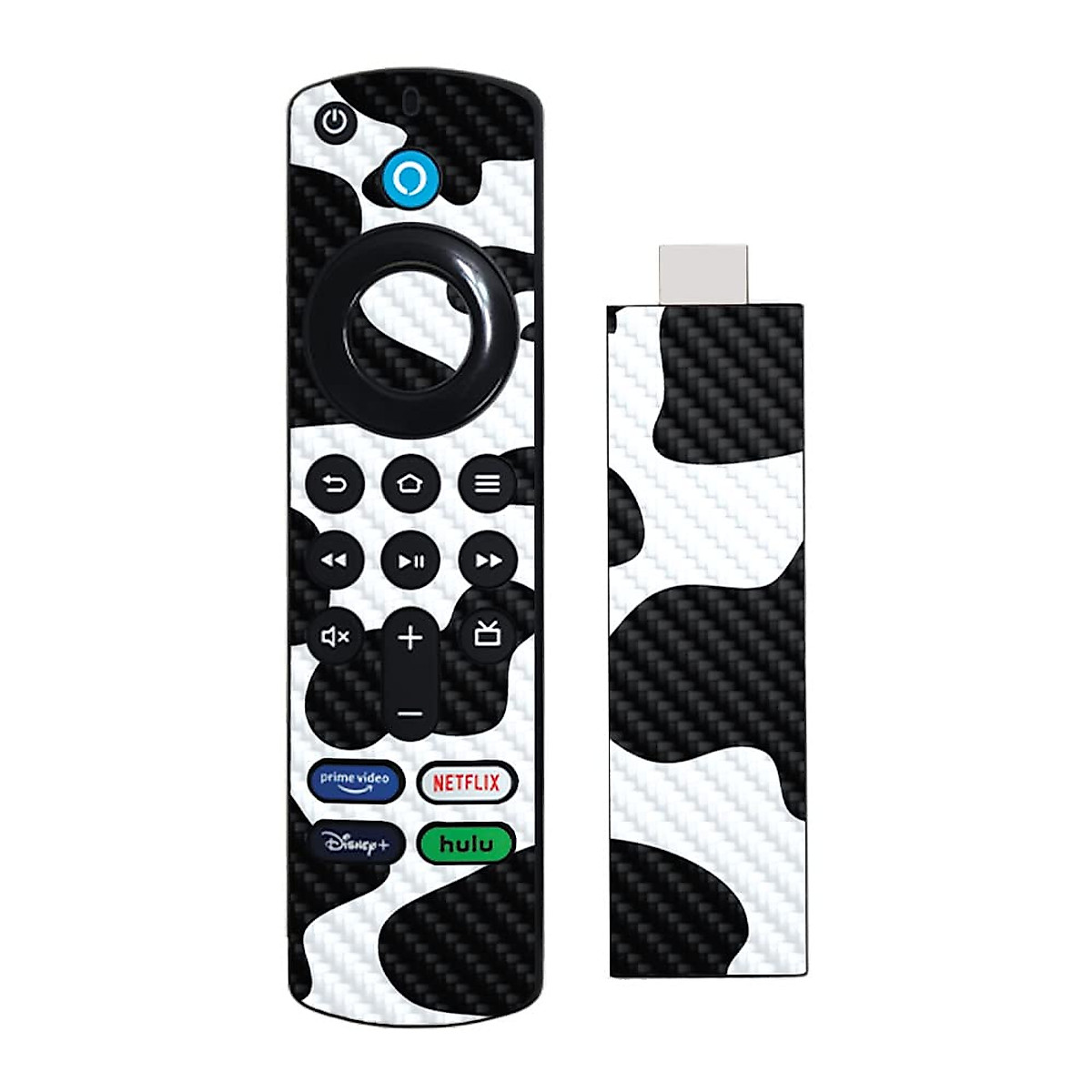 MightySkins Carbon Fiber Skin Compatible with Amazon Fire TV Stick 4K Max - Cow Print | Protective, Durable Textured Carbon Fiber Finish | Easy to Apply, Remove, and Change Styles | Made in The USA