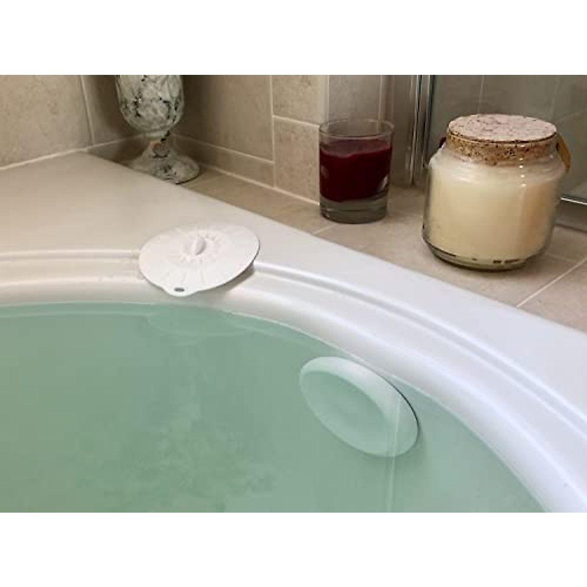 LORD OF LEISURE Madam of Leisure Infinity Bath Overflow Drain Cover - Fill Your Bathtub as High as You Dare - Not for Overflow Drains with a Lever (3.6" x 0.8", White)