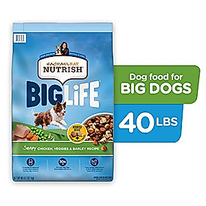 Rachael Ray Nutrish Big Life Dry Dog Food, Savory Chicken, Barley & Veggies, 40 Pounds