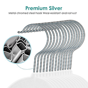 DUDUCOFU Velvet Hangers Non Slip Felt Hangers, 30 Pack White Velvet Hangers Clothes Hangers Space Saving Slim Hangers with 360 Degree Swivel Hook for Suits Coats, Jackets, Pants, and Dress Clothes