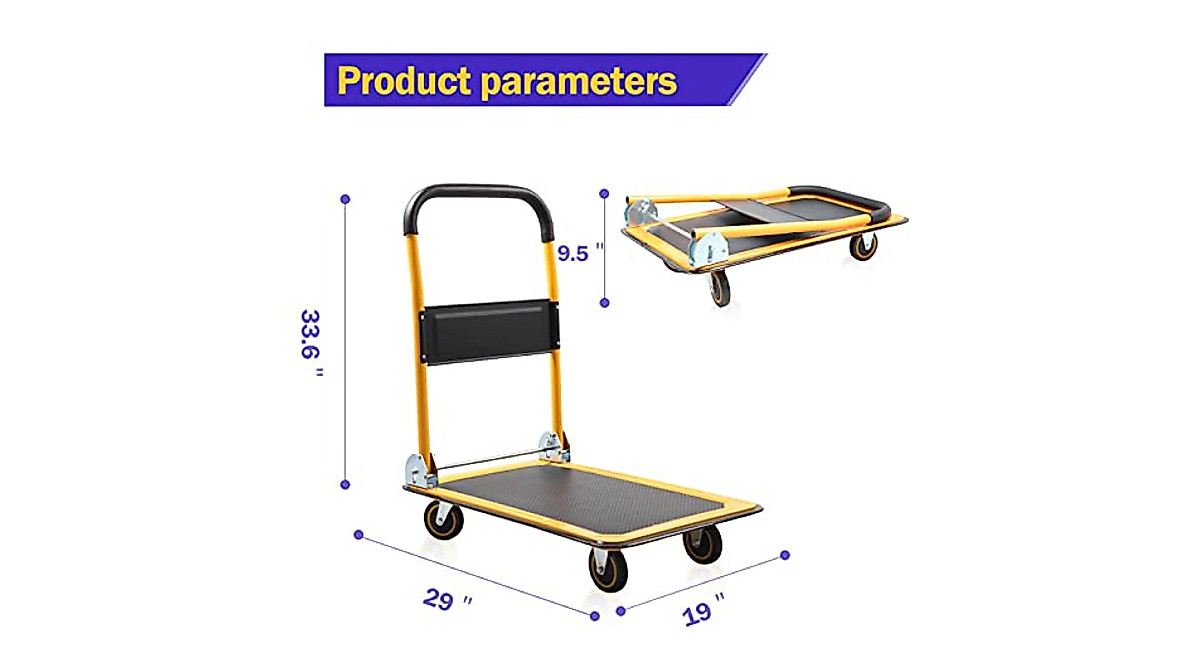 330lb Foldable Utility Cart for Moving & Warehouse | T TORY CARRIER
