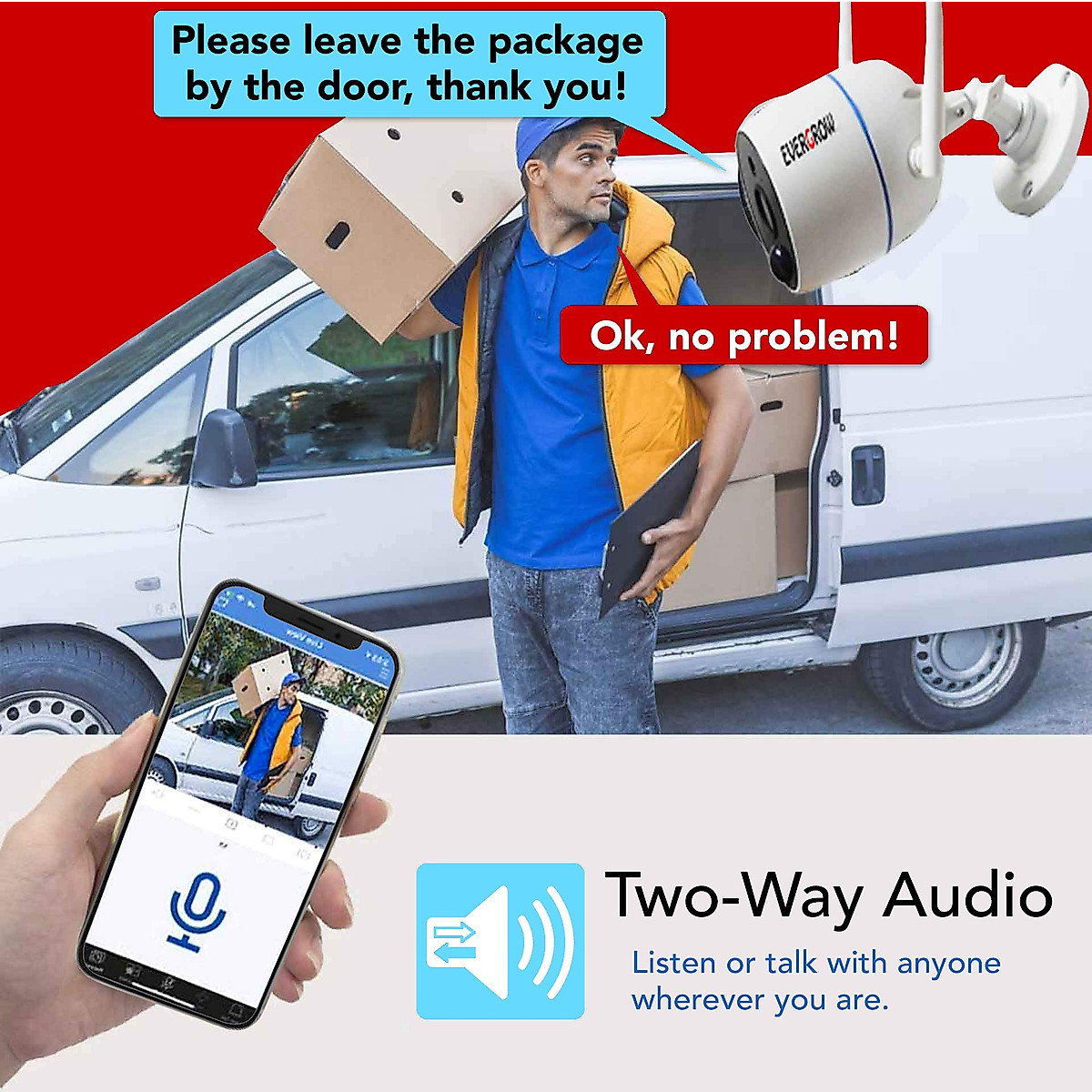 [Long Range, 10 Channel NVR] Wireless Security Dual Mode Camera System with 1TB Hard Drive, 8Pcs 1296p IP Security Surveillance Cameras Home Outdoor Alexa (8CH-A-2MP-168)