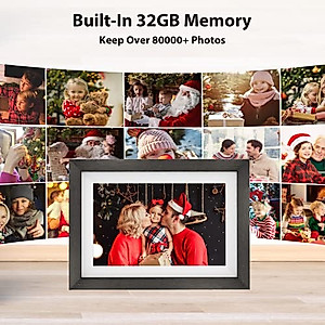 FRAMEO 32GB WiFi 10.1 Inch Digital Picture Frame with IPS Touch Screen, Effortless One Minute Setup to Share Photos or Video,Gift for Friends and Family