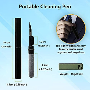 Hksany Bluetooth Earbuds Cleaning Pen, Wireless Headphones Cleaning Tool Multi-Function Cleaner Kit with Soft Brush for Earphones, Charging Box Accessories, Phone, Camera