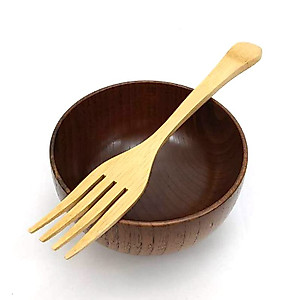 JapanBargain 4108, Set of 12 Bamboo Dinner Forks for Appetizer Furit Dessert Snack Resuable Dishwasher Safe, 8.25-inch