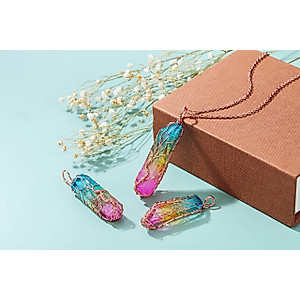 VadiForest 2pcs Chakra Tree of Life Quartz Crystal Pendant Necklace Natural Gemstone Reiki Healing Stone Necklaces Handmade Wire Wrap Raw Rock Charm Jewelry Gift for Yoga Meditation Good Energy Women