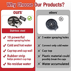 HGN Hot and Cold Glass Rinser,Temperature Adjustable Metal Bottle Washer for Kitchen Sinks,bottle washer for kitchen sink,Kitchen Sink Accessories,Brushed Nickel