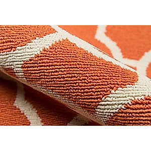 Momeni Rugs , Baja Collection Contemporary Indoor & Outdoor Area Rug, Easy to Clean, UV protected & Fade Resistant, 2'3" x 4'6", Orange