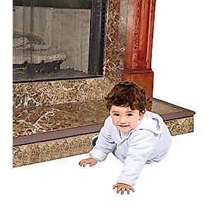 KidKusion Hearth Cushion | Made in USA | Brown | 8.33 Ft of Padding | Child Safety, Edge and Corner Guard, Babyproof Fireplace Bumper