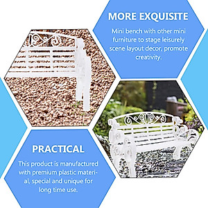 jojofuny 2Pcs Mini Bench Mini Garden Bench Model Dollhouse Small Bench Model Miniature Park Bench Adornments Miniature Bench Ornament Dollhouses Bench Decoration Mini Bench Model Small