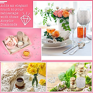 7000 Pieces Vase Filler Bling Bling Diamond The Acrylic Gem Table Scatter Crystals in Four Sizes Table Decorations for Vase Filler Christmas Wedding Birthday Party (AB White)