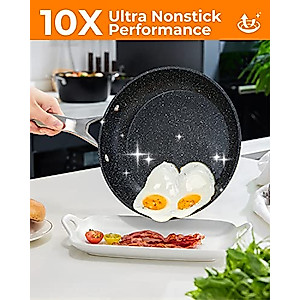 Induction Cookware Set, Fadware Pots and Pans Set Nonstick, Dishwasher Safe Pan Sets for Cooking Nonstick, Kitchen Utensils Set w/Frying Pans, Saucepans & Stockpot, Kitchen Essentials for New Home