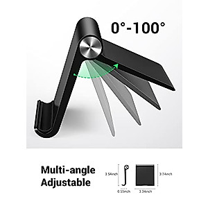 UGREEN Cell Phone Stand for Desk Phone Holder Foldable Portable Adjustable Compatible with iPhone 14 13 Pro Max, iPhone 12 11 Plus SE XS XR 8 7, Office Desk Travel Accessories, Black