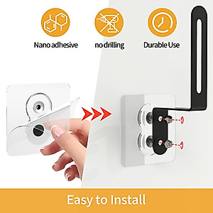 Taaji Hat Hanger for Wall 6 Packs, Adhesive Hat Hooks for Wall, Metal Baseball Hat Rack for Wall No Drilling, Sticky Hat Storage for Baseball Caps