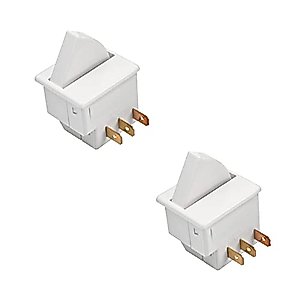 Heyiarbeit Refrigerator Door Light Switch 3Pin Universal Replacement LTK-17 Momentary Fridge Switch NC AC 250V 0.5A for Most Refrigerators Freezer White 2Pcs