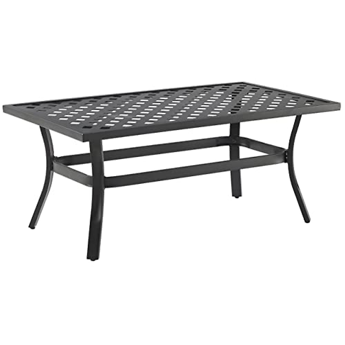 Crosley Furniture Alistair 4-Piece Outdoor Loveseat Patio Furniture Set, Conversation Sets for Porch, Deck, Matte Black with Creme Cushions