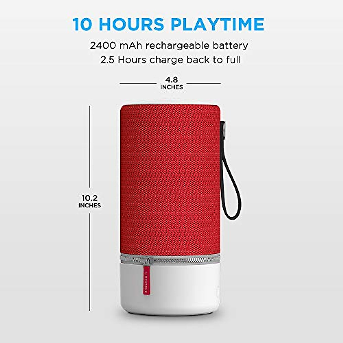 Libratone ZIPP Portable WiFi + Bluetooth Wireless Speaker - Compatible with Alexa (Victory Red)