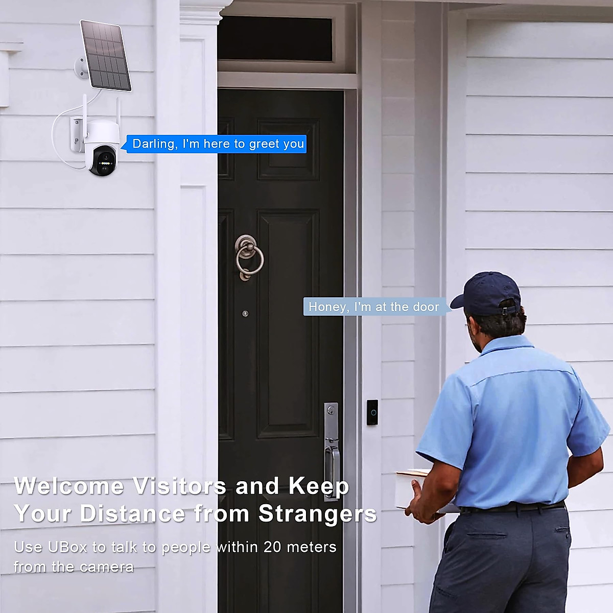 Ankway Solar Security Camera, Wireless Outdoor Cameras with Smart App, Color Night Vision, 360° PTZ WiFi Camera, IP65 Waterproof, AI Detection, 2-Way Talk, 3.5W Solar Powered Panel