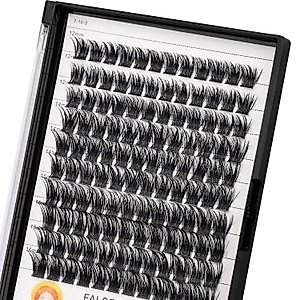 Bodermincer 120 Cluster 10-12-14mm/12-14-16mm/16-18-20mm Mixed Length Lash Cluster Eyelash Extension Natural 3D Russian Volume Faux 3D Effect Glue Bonded Cluster Eyelashes (M01# 12-14-16mm Mixed)
