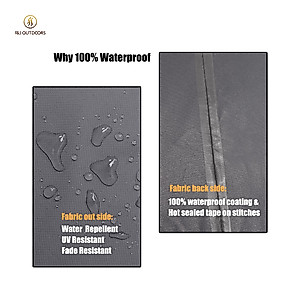 F&J Outdoors Waterproof Patio Furniture Cover UV Resistant Fade Resistant Outdoor Sectional Sofa Set Cover, Grey, 126"W x 83"D x 27.5"H