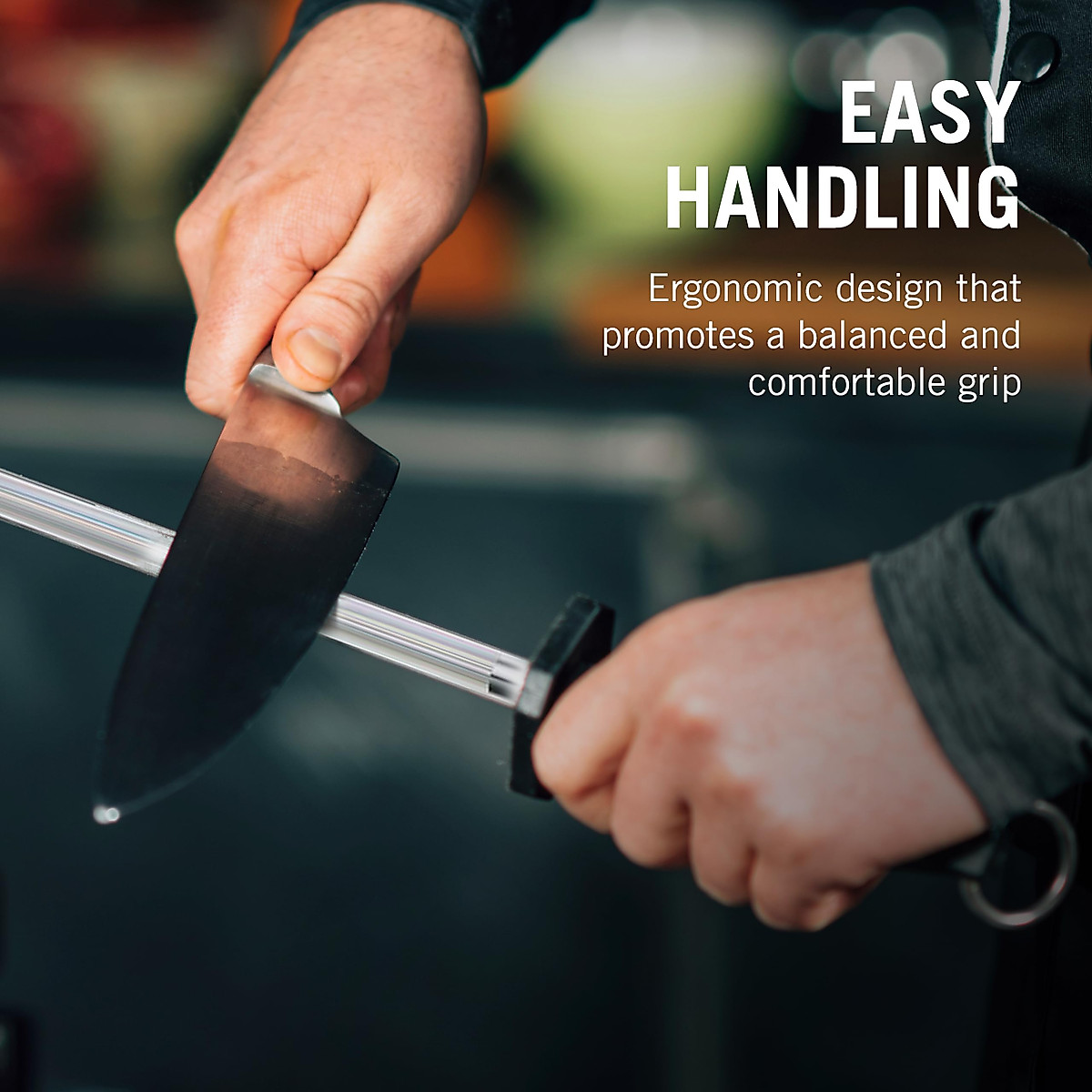 Victorinox Honing Steel Black Plastic Handle, 10-Inch, Combination Cut (40582)