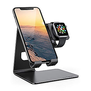 Lamicall Stand for Apple Watch Phone Holder 2 in 1 Desktop Stand Holder Charging Station Dock Compatible with Apple Watch SE Series 8/7/6/5/4/3/2 Ultra [Charging Cable Not Include]