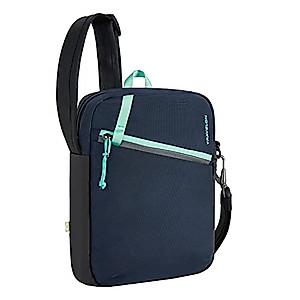 Travelon Greenlander Sustainable Anti-Theft Small Crossbody, Galaxy Blue, 7.5" W x 10.5" H x 2.75" D