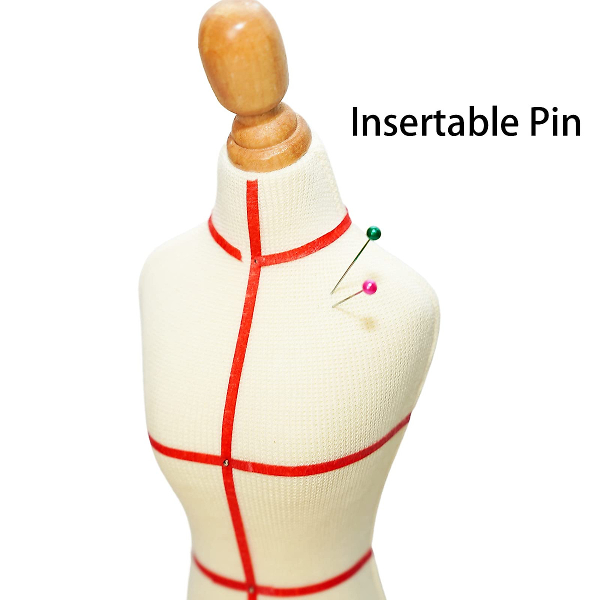 Parfumfloral Female Dress Form Mannequin（Not Adult Full Size 1/4 Miniature Sewing Mini Trouser Dress Form Straightly Into Body Inside, Fully Pinnable Dressmaker Dummy (Skirt Torso Beige, 1/4)