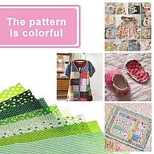 Create idea 8Pcs 50x50cm Green Field Patchwork Fat Quarters Quilting Quilting Prints Cotton Fabric Bundles Squares DIY Sewing Pastoral Style