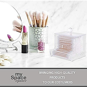 Acrylic Qtip Holder for Qtip Brand Cotton Swabs, Qtip Dispenser, Modern Bathroom Decor, Cotton Swab Holder, Cotton Swab Dispenser, Bathroom Organizer Countertop Bathroom Storage Vanity (Clear)