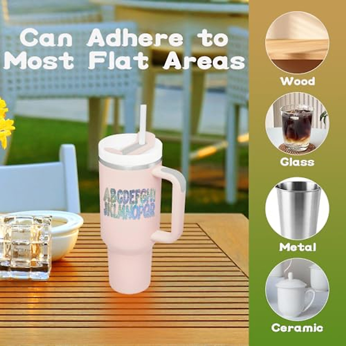 10 Sheets Letter Stickers for Stanley Cups, Vinyl Letter Stickers Alphabet Stickers to Persoanlize Your Cups, Self-Adhesive Glitter Letter Stickers Name Stickers for Water Bottles, Cup Accessories