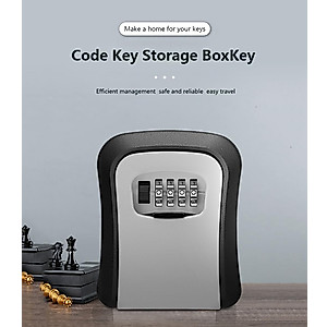 Vuirrm Lock Boxes,Key Lock Box for Outside,Large-Capacity 4-Digit Combination is Suitable for Home Garage Storage of Keys and Small Items,Red