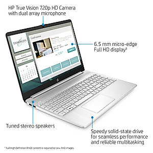 HP 15.6" Diagonal FHD Premium Laptop | AMD Ryzen 3 3250U | HDMI | Windows 10 in S Mode | Silver (8GB RAM | 256GBSSD |Microsoft Office)