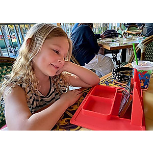 Media Mat - Silicone Food Placemat with Built-in Tablet/Phone/Media Stand for Kids, Toddler, Baby (Charcoal) Dishwasher Safe, Easy to Clean