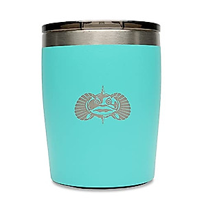 Toadfish Non-tipping 10oz Double Wall Insulated Stainless Steel Rocks Tumbler w/Easy Slide Lid - Teal