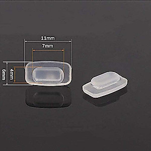 Push-in Eyeglasses Nose Pads,BEHLINE 5 Pairs Snap in Glasses Nose Piece for Eye Glasses Sunglasses,Replacement for Costa Maui Frames,Soft Silicone Nose Bridge Pads,Anti-Slip Nose Guards(11mm,Square)