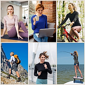 WANAYOU Women's Compression Shirt Dry Fit Long Sleeve Running Athletic T-Shirt Workout Tops (3 Pack(Black+White+Blue), Medium)