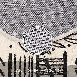 LIVEBOX Kids Runner Rug 2'x4.3',Palmistry Washable Rugs for Kids Room, Black and Cream Evil Eye Non-Slip Children Play Carpet for Bedroom, Cute Ultra Soft Baby Nursery Rugs for Bathroom Playroom Dorm