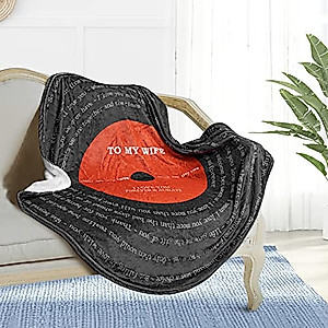 KERAOO Personalized Round Blanket Gift for Wife, Throw Blanket Anniversary Romatic Gift for Her, Christmas Birthday Gift for Wife, Valentines Day Gifts for Her