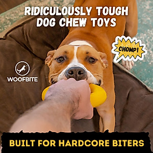 WoofBite "Indestructible Ring Dog Toy - Lifetime Replacement - Medium & Large Breed - Durable for Aggressive Chewers - Tough & Strong, Heavy Duty Natural Rubber - Fetch, Tug, & Chew - 6.5in.