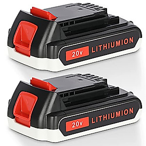 JYJZPB 2 Packs 3000mAh Replace Battery for Black and Decker 20V Lithium Battery LB20 LBX20, Black+Decker LBXR20 Decker Battery Compatible for Black & Decker 20 Volt MAX Cordless Tools